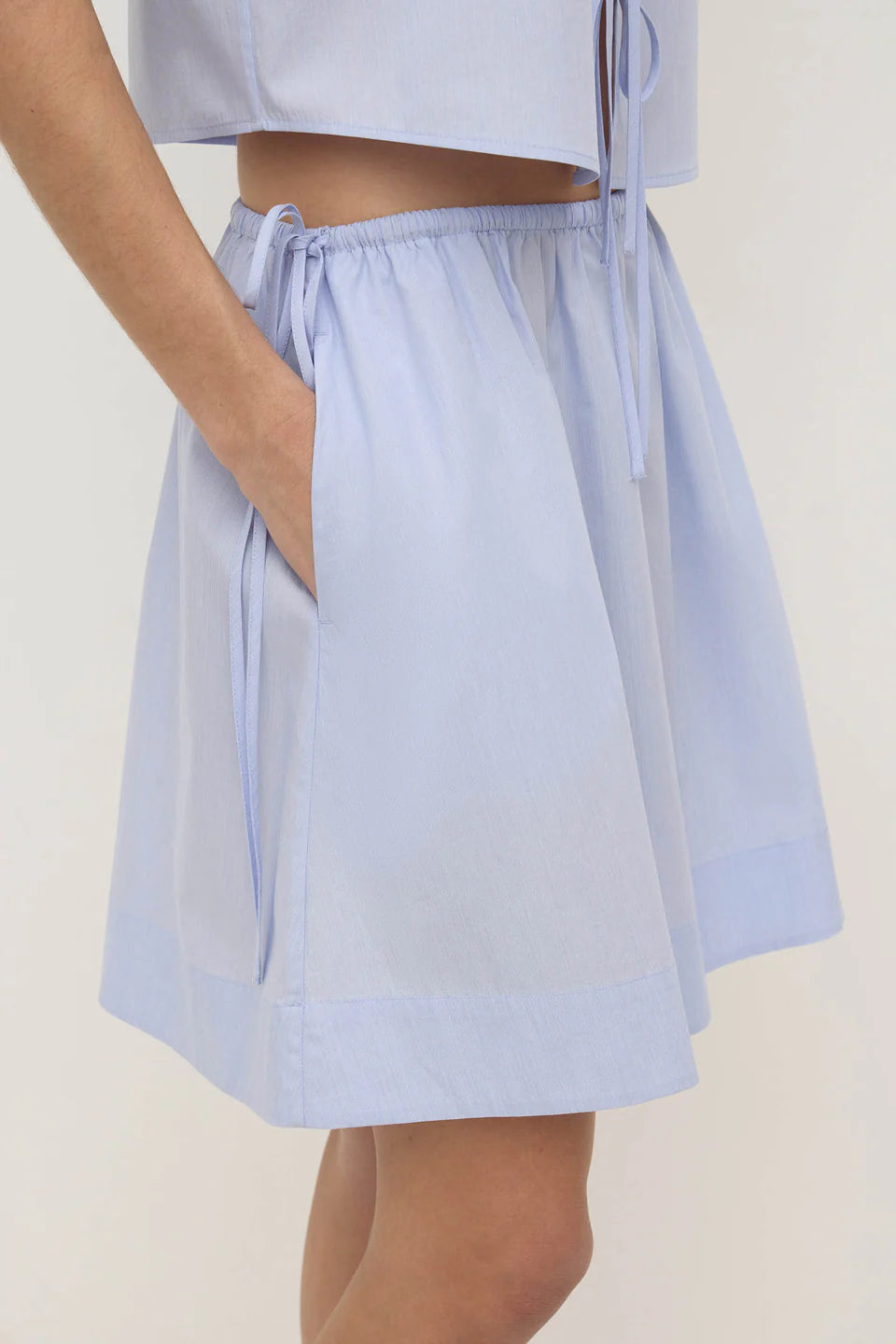 Havana Stripe Poplin Skirt - Blue/White Stripe – LENTON